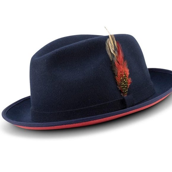 MONTIQUE INTERNATIONAL | Accessories | Montique Navy Felt Band 2 Brim ...